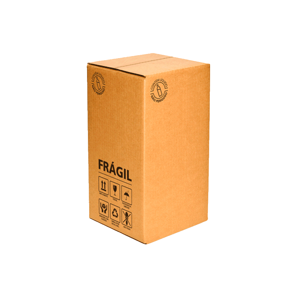 Caixa Transporte de Bebida - 4 Garrafas - Impressão Frágil