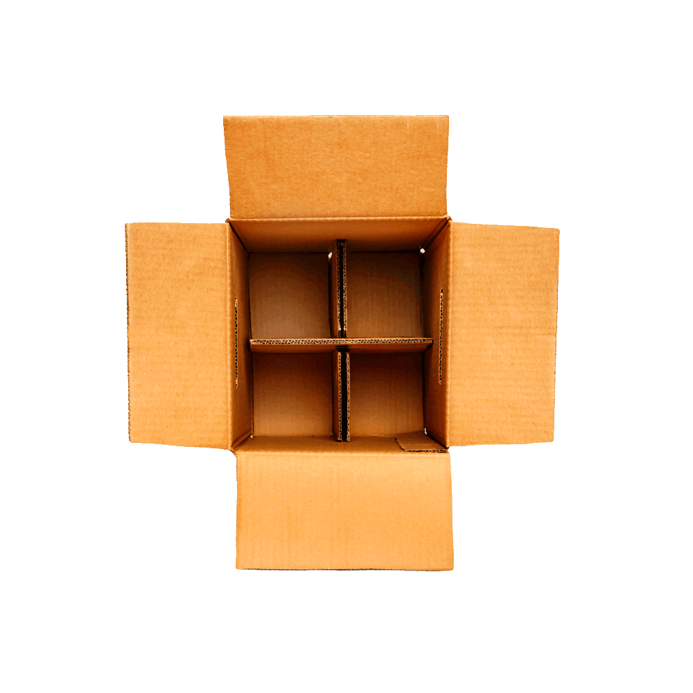 Caixa Transporte de Bebida - 4 Garrafas - Impressão Frágil